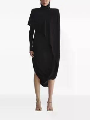 MUGLER Asymmetric Roll-neck Dress