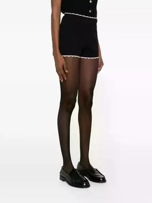 Sandro Ribbed Shorts With Beaded Trim
