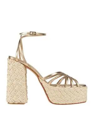 CastaÑer Metallic Leather Platform Sandals With Buckle Ankle Strap - Grey