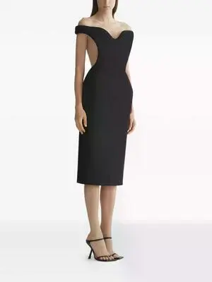 MUGLER Off-shoulder Open-back Dress