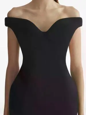 MUGLER Off-shoulder Open-back Dress