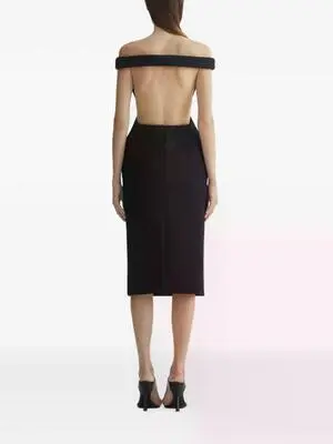 MUGLER Off-shoulder Open-back Dress