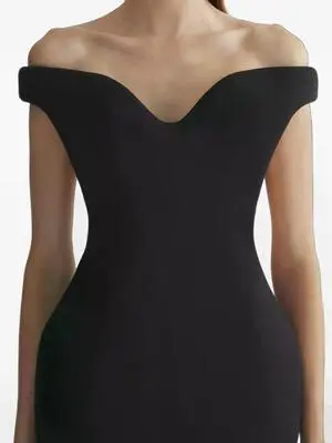 MUGLER Off-shoulder Open-back Dress