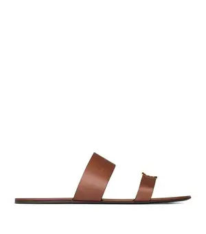 Saint Laurent Leather Babylone Sandals - Burgundy