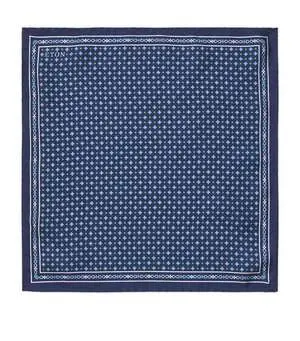 Eton Silk Floral Pocket Square - Navy