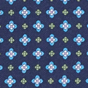 Eton Silk Floral Pocket Square - Navy