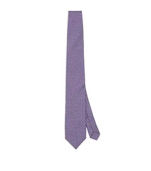 Eton Silk Geometric Neck Tie - Purple