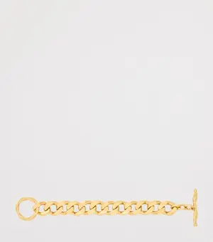 Saint Laurent Hammered Curb Chain Link Bracelet