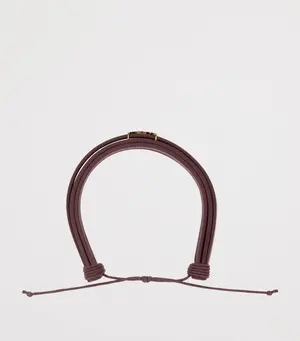 Saint Laurent Leather Cord Cassandre Bracelet