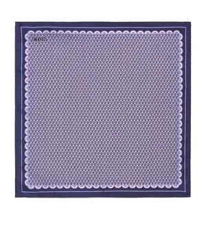 Eton Silk Print Pocket Square - Purple