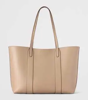 Mulberry Small Leather Bayswater Tote - Beige