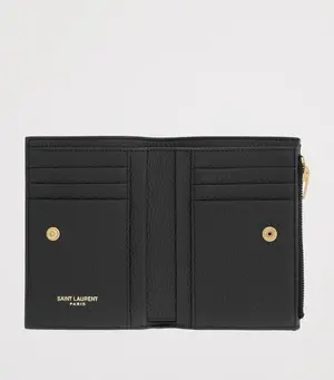 Saint Laurent Leather Cassandre Bifold Wallet