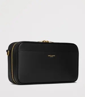 Saint Laurent Leather Logo Travel Pouch