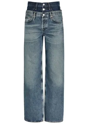 AGOLDE Elson Layered Straight-leg Jeans