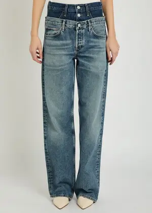 AGOLDE Elson Layered Straight-leg Jeans