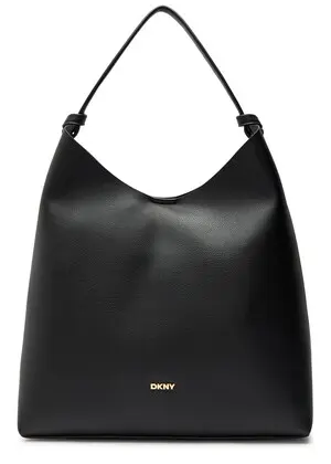 Dkny Paula Grained Leather Hobo Bag - Black