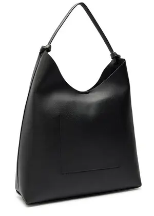 Dkny Paula Grained Leather Hobo Bag - Black