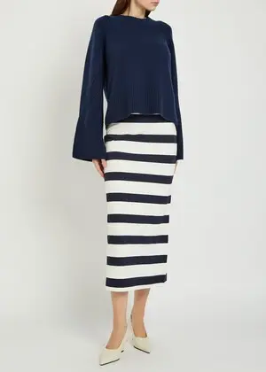 Max Mara Striped Knit Midi Skirt