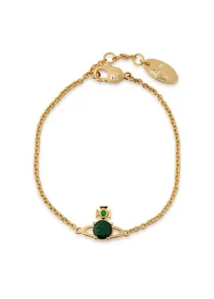 VIVIENNE WESTWOOD Reina Small Orb Crystal-embellished Bracelet - Green