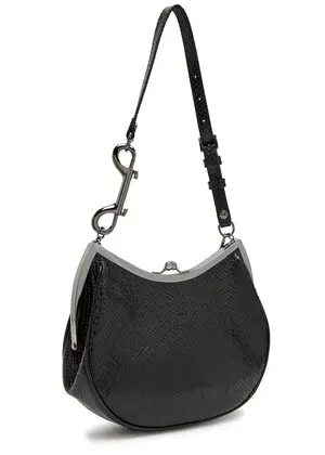 VIVIENNE WESTWOOD Charm Frame Python-effect Leather Shoulder Bag