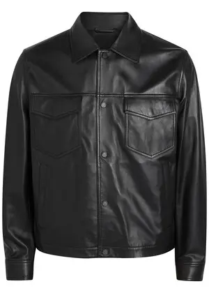 Emporio Armani Boxy Leather Jacket