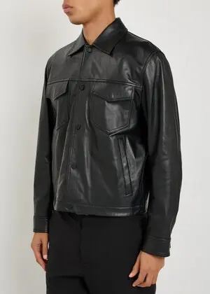 Emporio Armani Boxy Leather Jacket