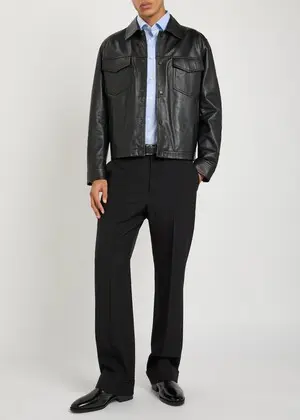 Emporio Armani Boxy Leather Jacket
