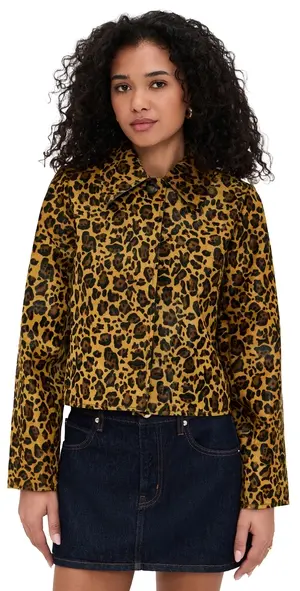 Tanya Taylor Leopard Print Haircalf Jacket