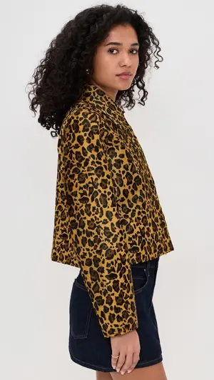 Tanya Taylor Leopard Print Haircalf Jacket