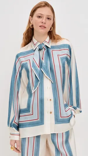 Zimmermann Relaxed Silk Scarf Shirt