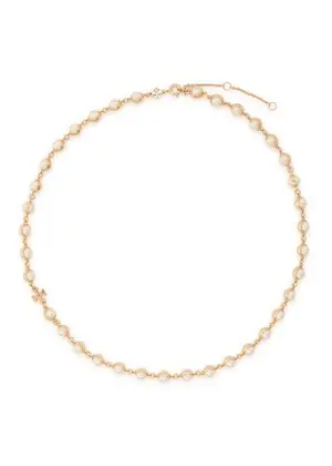Tory Burch Faux Pearl-embellished 18kt-plated Necklace - Gold