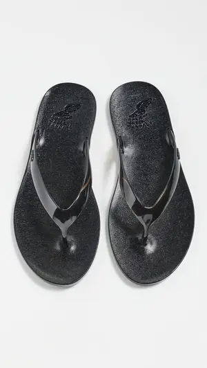 ANCIENT GREEK SANDALS Jelly Flip Flops - Black