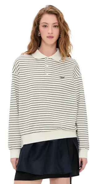 DUNST Striped Collared T-shirt