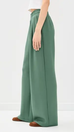 Varley Extra Wide Leg Pants - Dark Forest