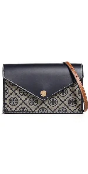 Tory Burch T Monogram Envelope Wallet On Chain - Tory Navy