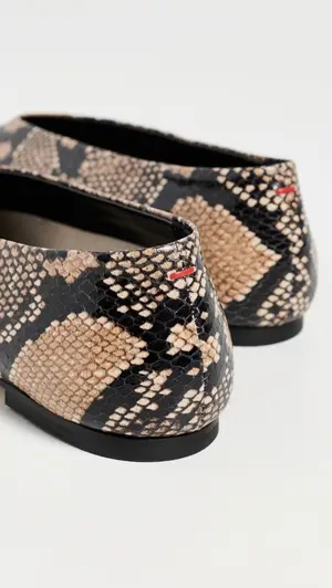 AeydĒ Betty Snake-print Leather Flats - Hazelnut