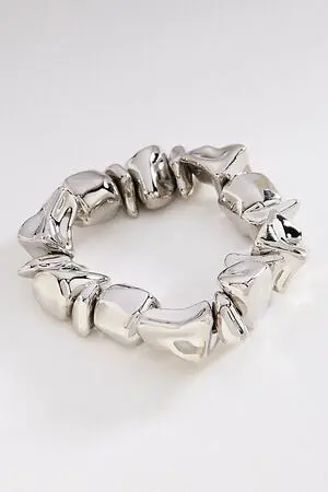Anthropologie Molten Bead Stretch Bracelet - Silver