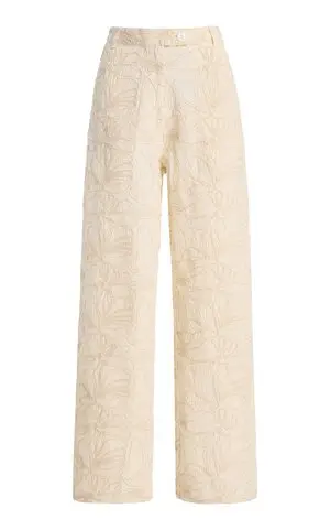 ALL THAT REMAINS Rachel Embroidered Cotton Pants