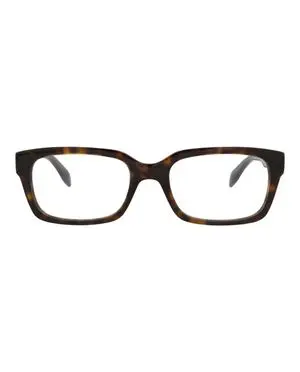 Alexander McQueen Square Acetate Optical Frames - Havana Havana Transparent (am0345o/30011496/002)