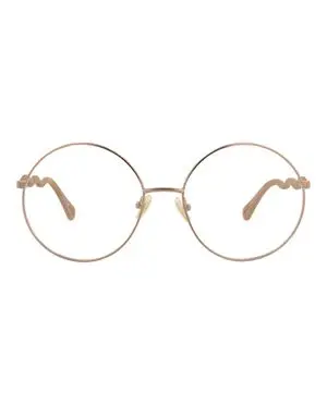 Chloé Round-frame Metal Optical Frames - Beige Brown (ch0057o/30011445/006)