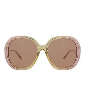 Chloé Round-frame Sunglasses - Pink Gold Brown (ch0078sa/30011531/001)