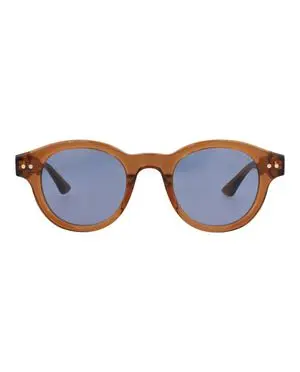 Montblanc Round-frame Recycled Acetate Sunglasses - Brown Brown Blue (mb0287s/30014603/003)