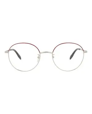 Alexander McQueen Round-frame Metal Optical Frames - Silver Silver Transparent (am0369o/30012347/002)
