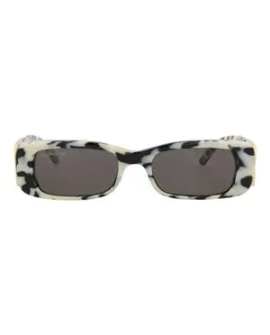 Balenciaga Square Frame Recycled Acetate Sunglasses - Havana Gold Grey (bb0096s/30008871/005)