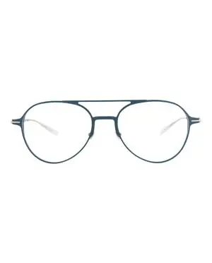 Montblanc Aviator Frame Optical Frames - Blue Silver Transparent (mb0195o/30011390/002)