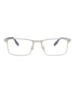Montblanc Square Metal Optical Frames Silver Blue Transparent (mb0187o/30011400/002)