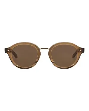 Valentino Garavani Round Frame Acetate Sunglasses - Brown Brown Brown (vls/132d/46)