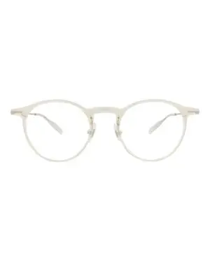 Montblanc Round Frame Optical Frames - Beige Silver Transparent (mb0099o/30008650/002)