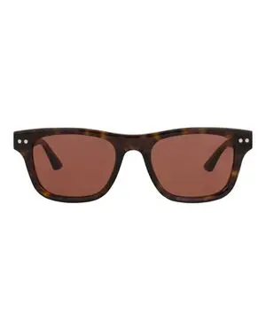 Montblanc Square Frame Recycled Acetate Sunglasses - Havana Havana Brown (mb0254s/30014160/007)