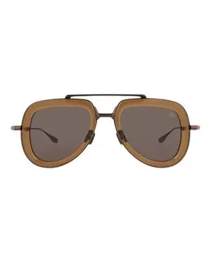 Valentino Garavani Aviator-frame Acetate And Metal Sunglasses - Brown Copper Brown (vls/129d/50)